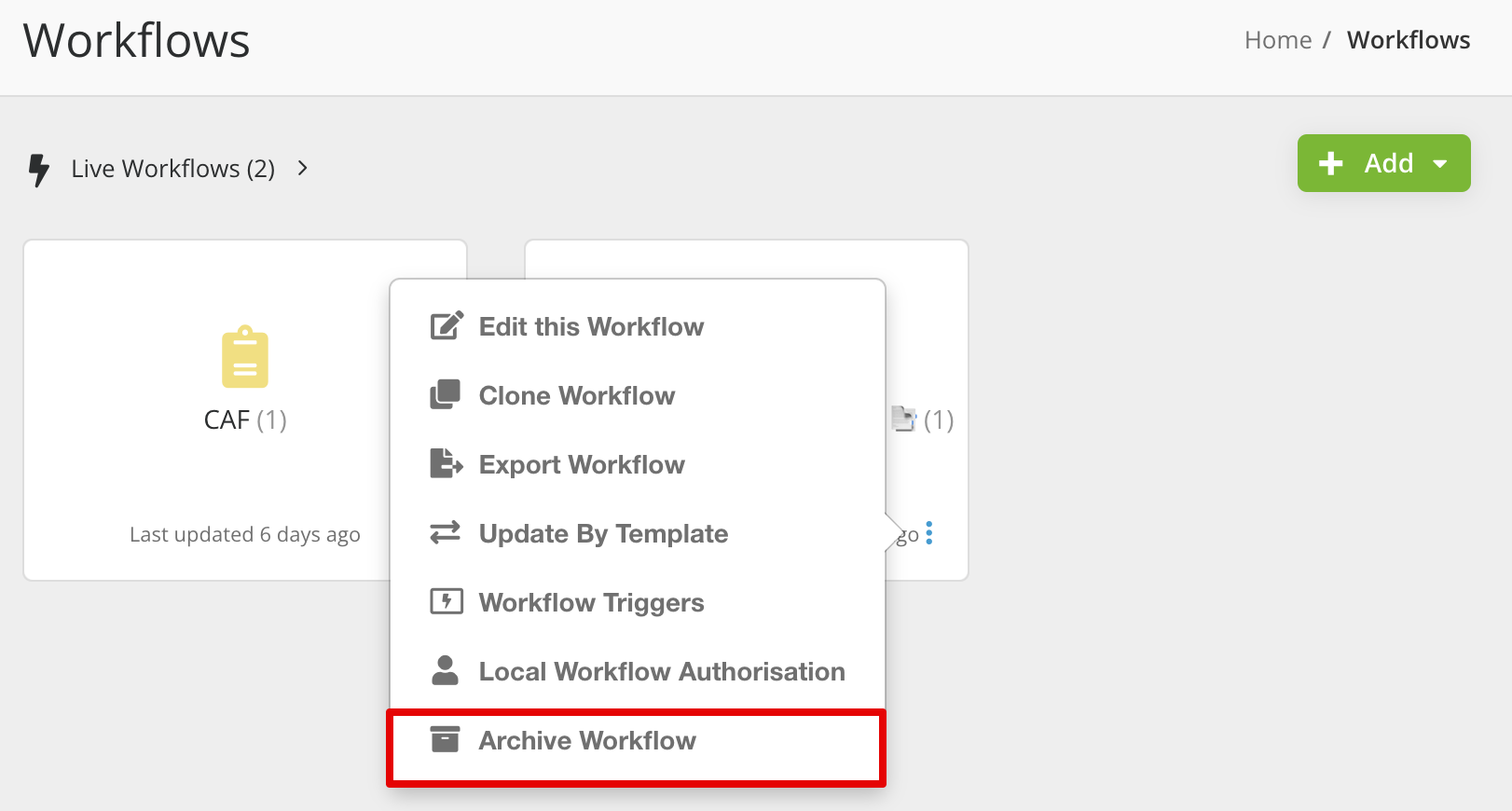 Archive and Delete Workflows